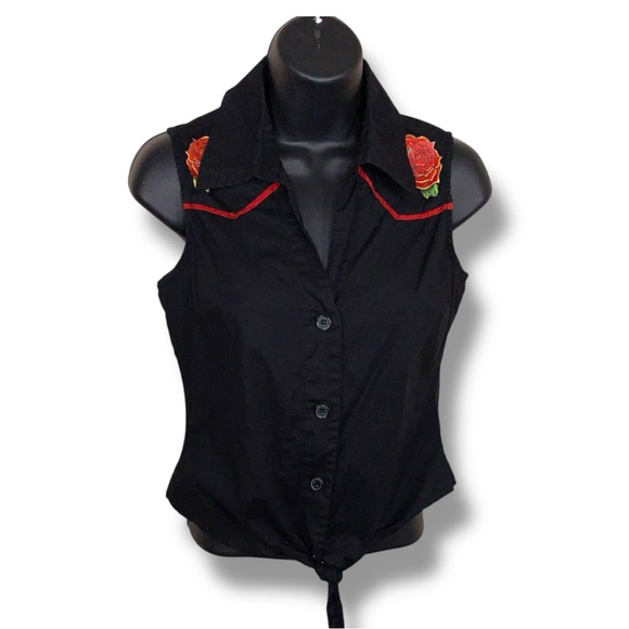 Hot Topic | Tops | Y2k Small Hot Topic Rockabilly Western Shirt Rose ...